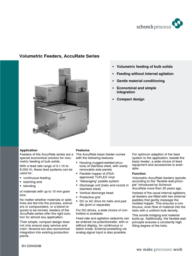 Accurate Feeder Bvd2042gb | PDF | Kilogram | Steel