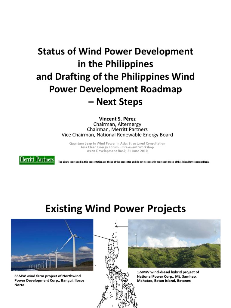 7.2. Status of Wind Power Development in the Philippines and Drafting ...