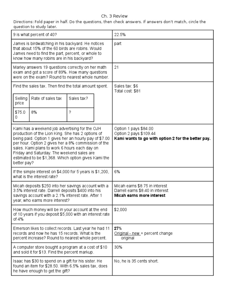 Math Percentages and Financial Calculations | PDF