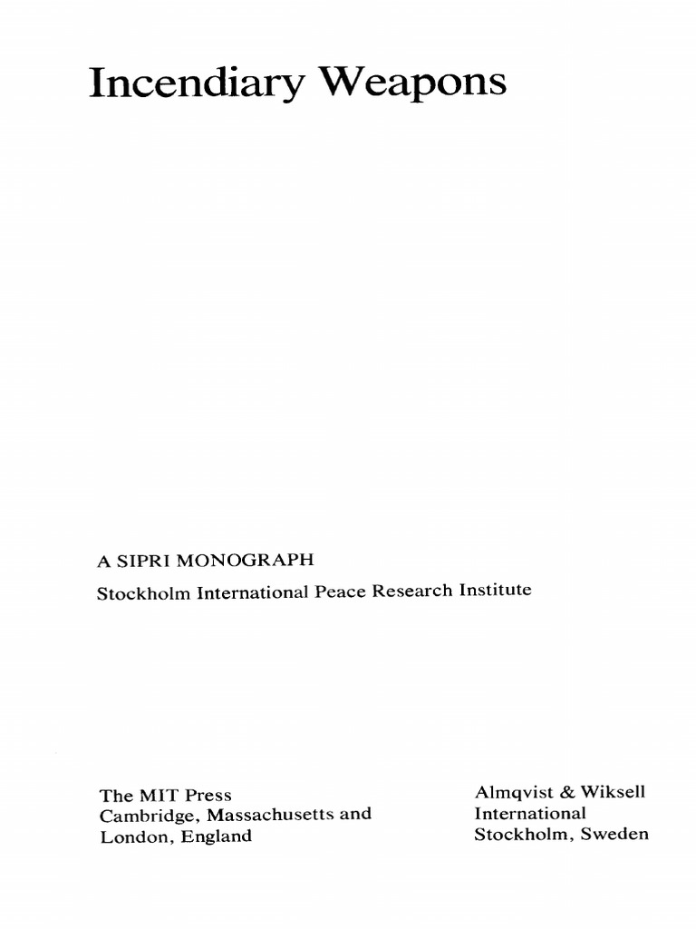 Incendiary Weapons - Malvern Lumsden PDF | PDF