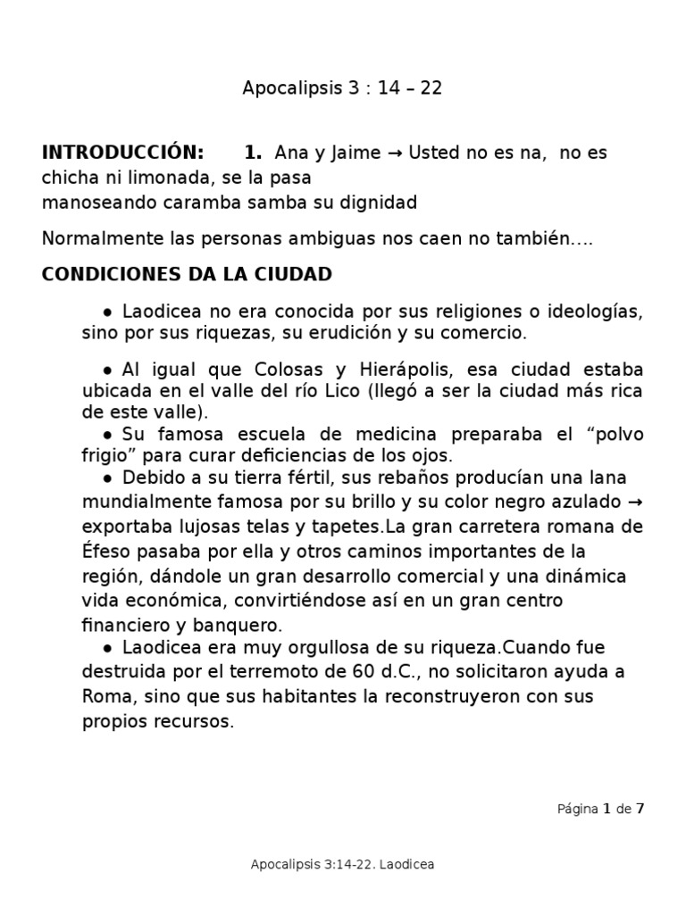 Laodice A | PDF | Cristo (título) | Libro de revelación