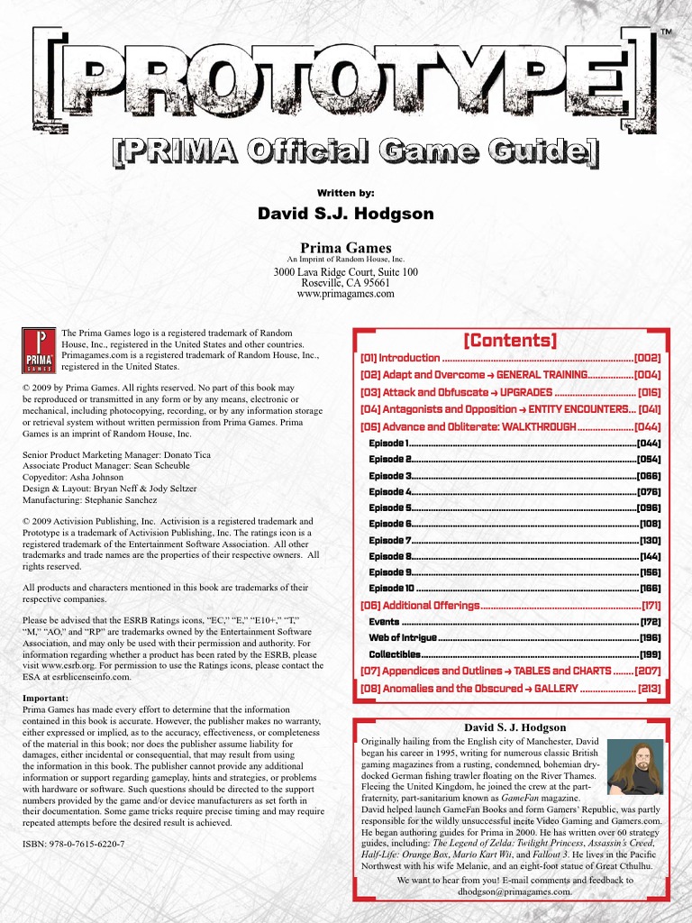 Prototype (Official Prima Guide) | PDF | Video Games | Leisure