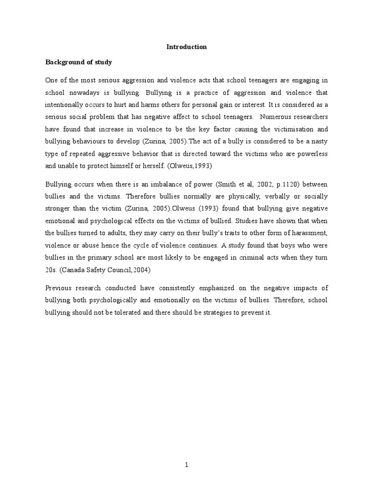 Case Study On Bullying | PDF | Bullying | Aggression
