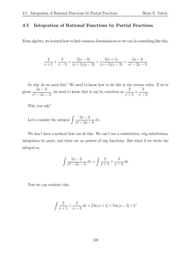 Integration Partial Fractions PDF | PDF | Fraction (Mathematics) | Numerical Analysis