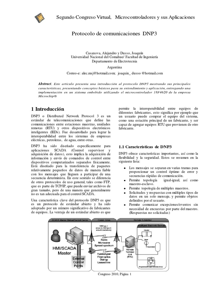 Protocolo de Comunicaciones DNP3 | PDF | Ingeniería Informática | Informática