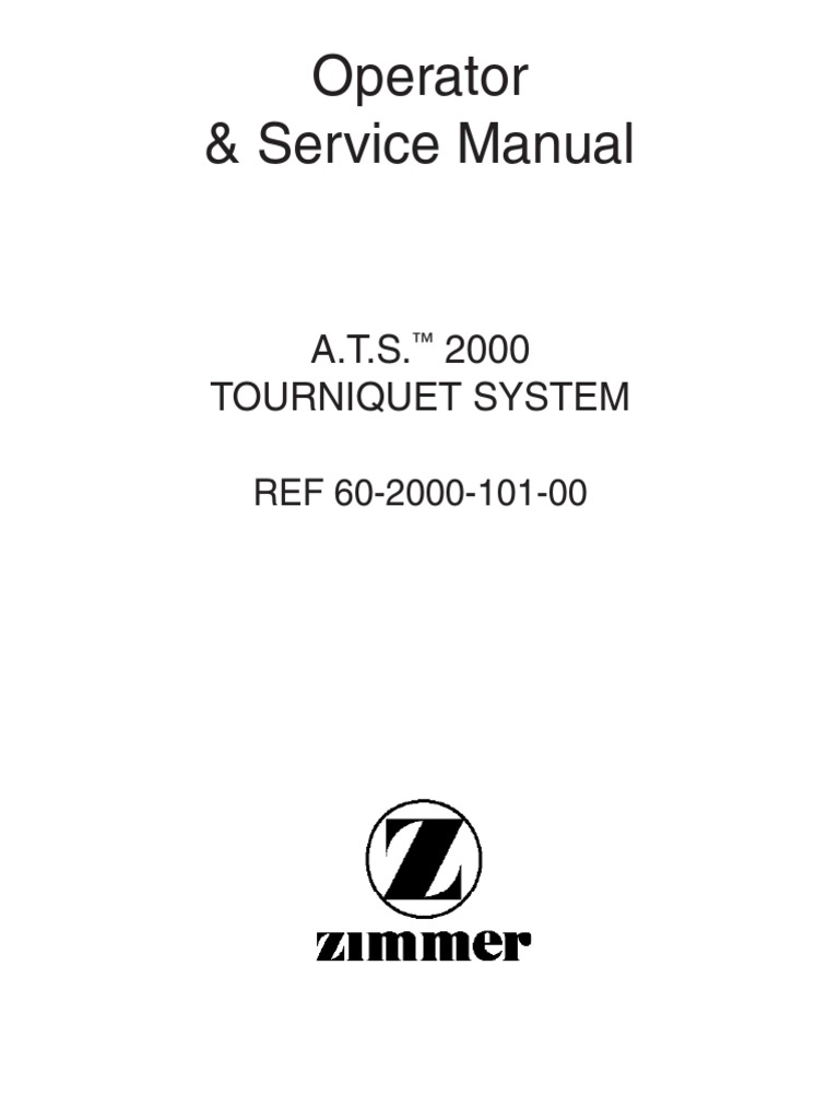 Zimmer ATS-2000 Tourniquet System - Service Manual PDF | PDF | Medical ...