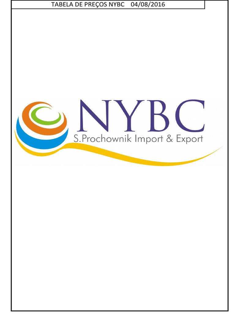 Tabela Nybc 07 2016 | PDF | Ciberespaço | Equipamento de escritório