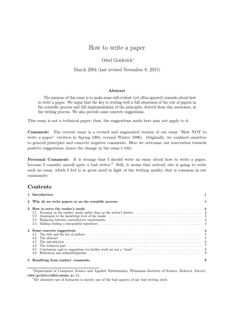 How To Write A Paper | Pdf | Scientific Method | Motivation