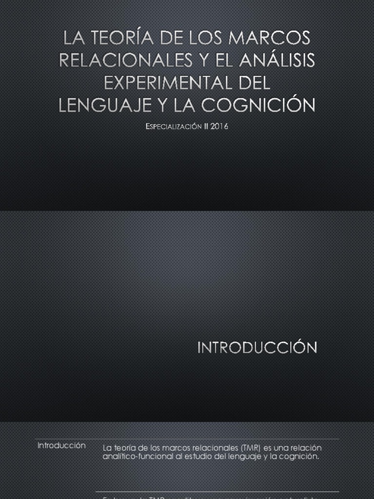 La Teoría de Los Marcos Relacionales y El | PDF | Comportamiento | Aprendizaje