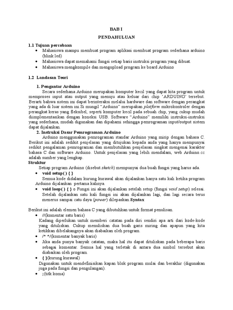 Laporan 1 Pengenalan Arduino | PDF