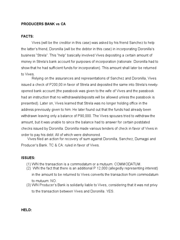 Producers Bank Vs Ca | PDF | Deposit Account | Cheque