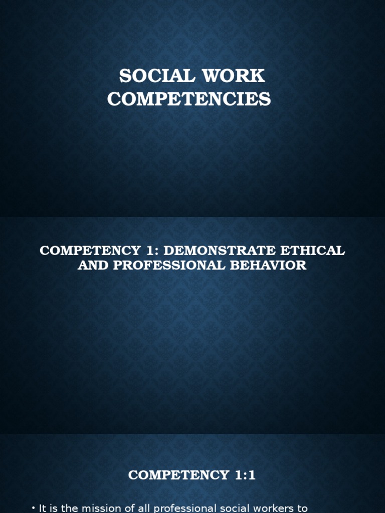 Social Work Competencies 1 | PDF