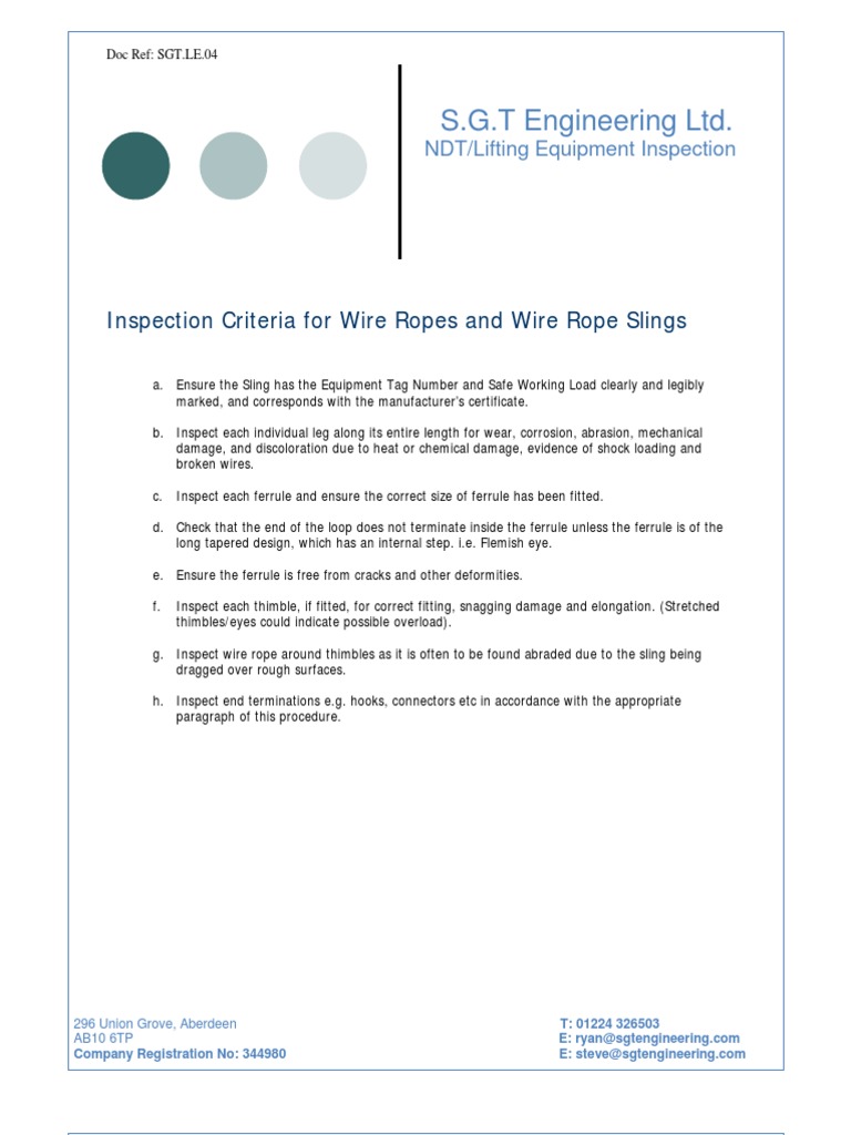 SGT - Le.04 Wire Rope & Wire Rope Slings | PDF | Rope | Wear