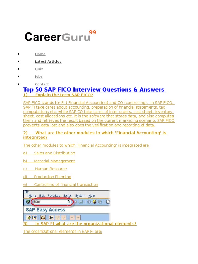 Sap Interview Questions | PDF | Debits And Credits | Depreciation
