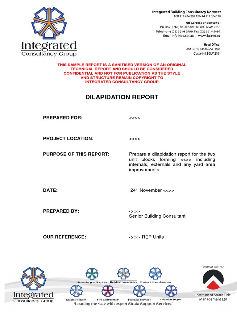 Dilapidation Report | PDF | Brick | Queensland Heritage Register