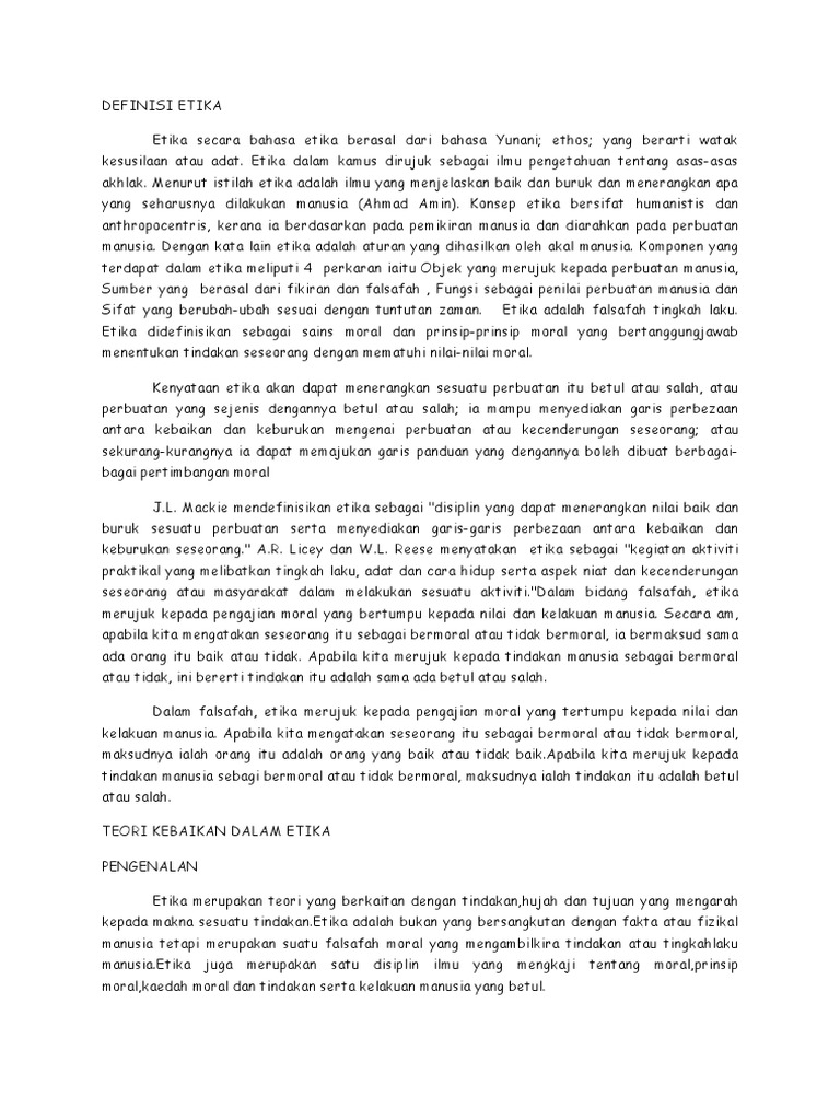Definisi Etika | PDF