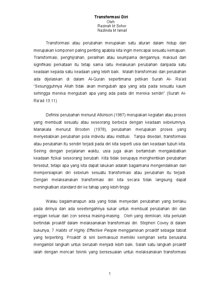 Transformasi Diri PDF | PDF