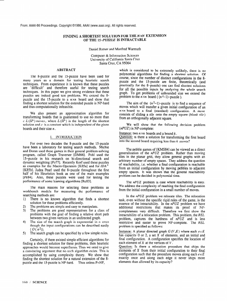 Aaai86 027 | PDF | Computational Complexity Theory | Time Complexity