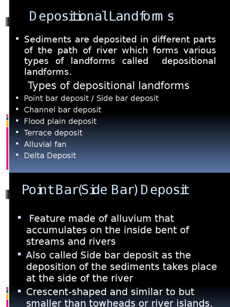 D Epositional Landform S: Types of Depositional Landforms | PDF
