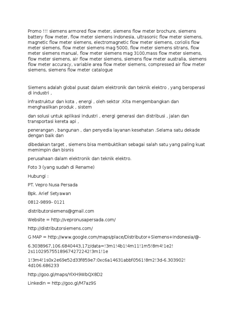 Magnetic Flow Meter Siemens, Electromagnetic Flow Meter Siemens | PDF