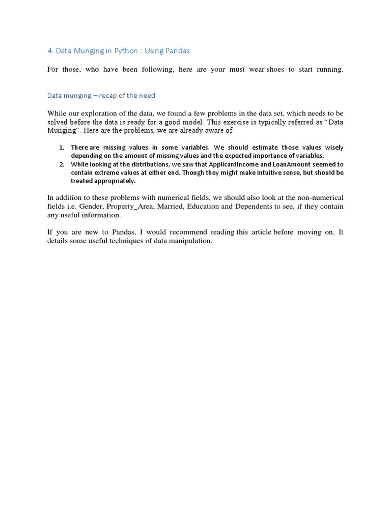 Data Munging in Python: Using Pandas | PDF | Business | Computers