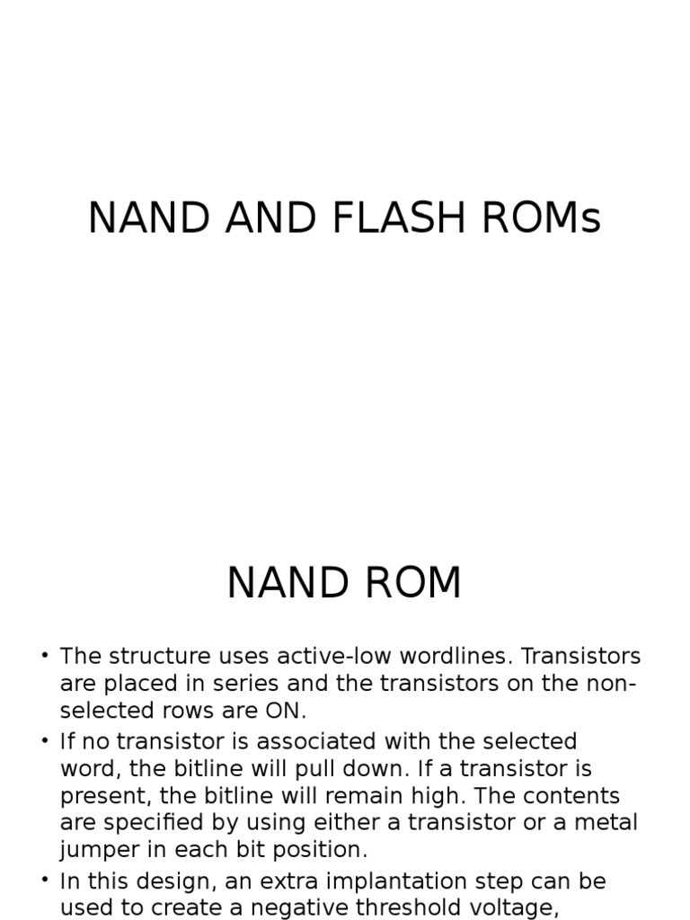 Nand and Flash Roms | PDF | Flash Memory | Read Only Memory