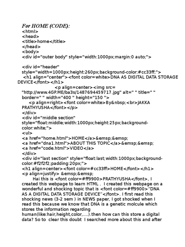 HTML Code | PDF | Biology | Computer Data