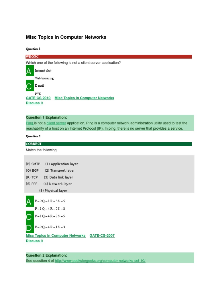 Misc Topics in Computer Networks | PDF | Thread (Computing ...