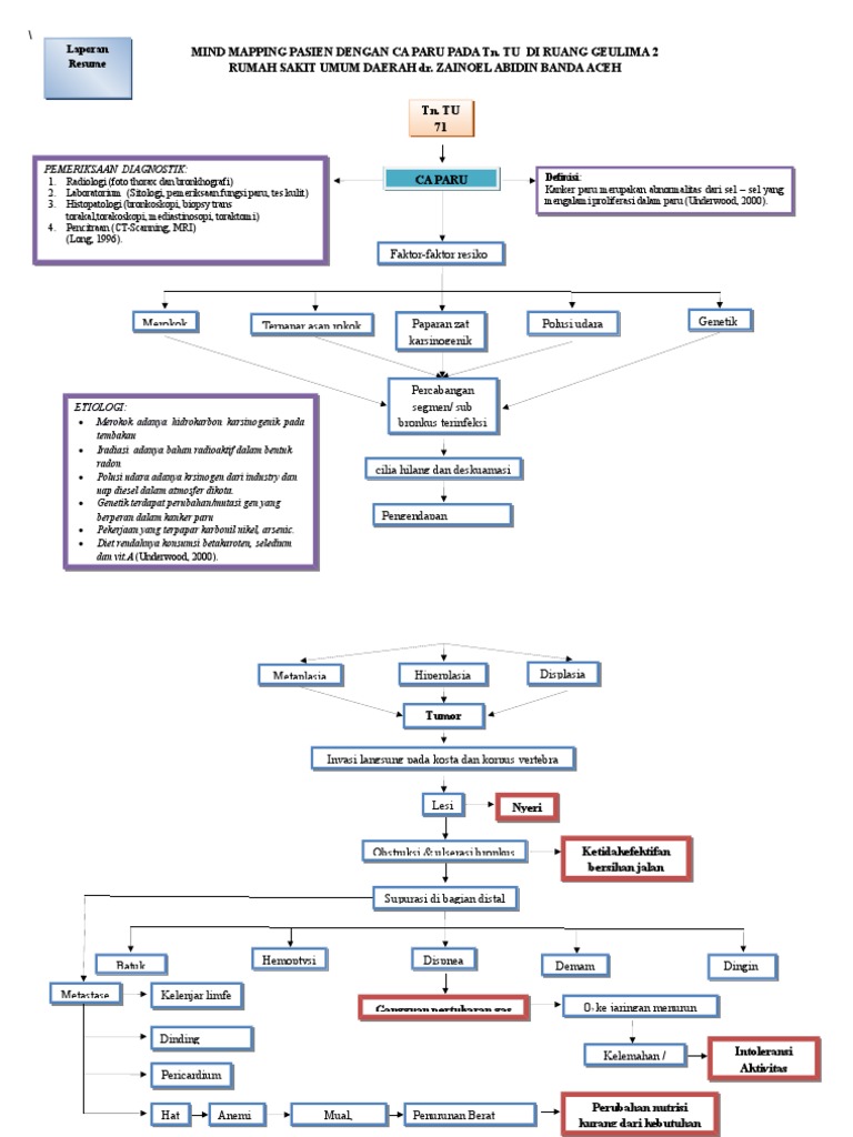 Mind Mapping Pasien Dengan CA Paru Dekta | PDF