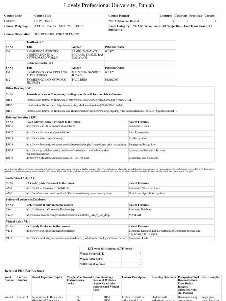 RP Tip Print New | PDF | Biometrics | Lecture