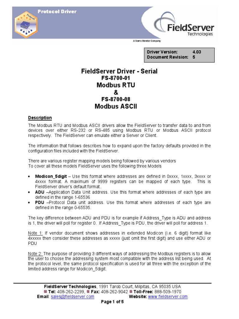 FST Dfs Modbus Rtu | PDF | Device Driver | File Format