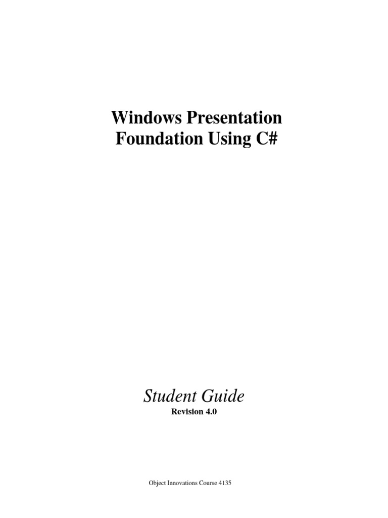 Wpf Bssics Pdf Windows Presentation Foundation Extensible Application Markup Language