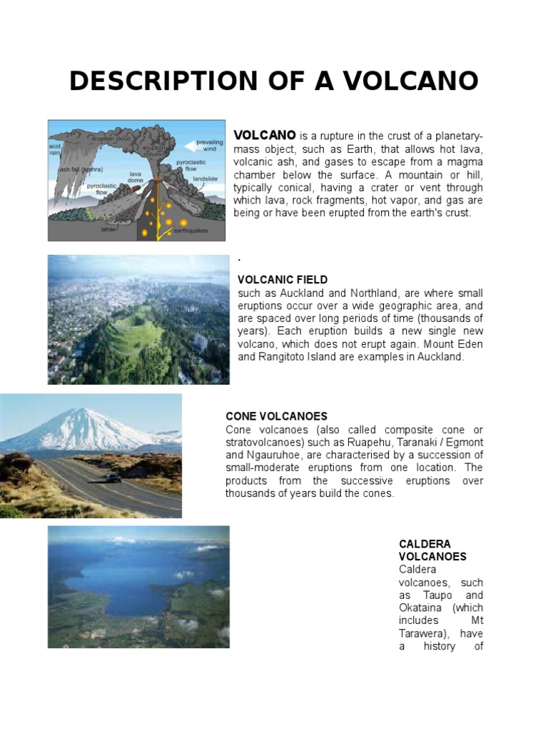 Description of A Volcano | PDF | Types Of Volcanic Eruptions | Volcano