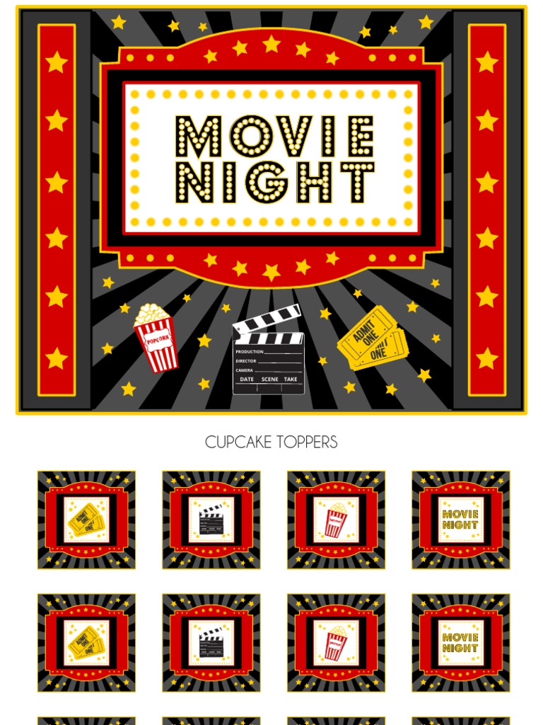 Movie Night Printables by Printabelle PDF | PDF