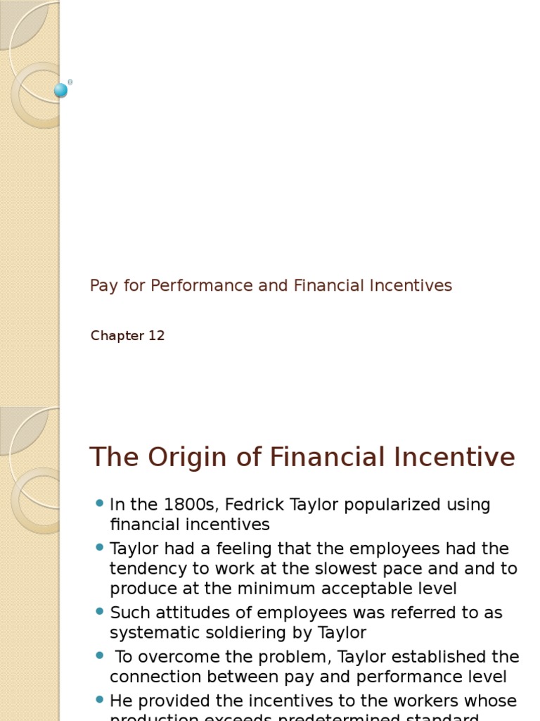 Pay For Performance and Financial Incentives | PDF | Incentive | Motivation