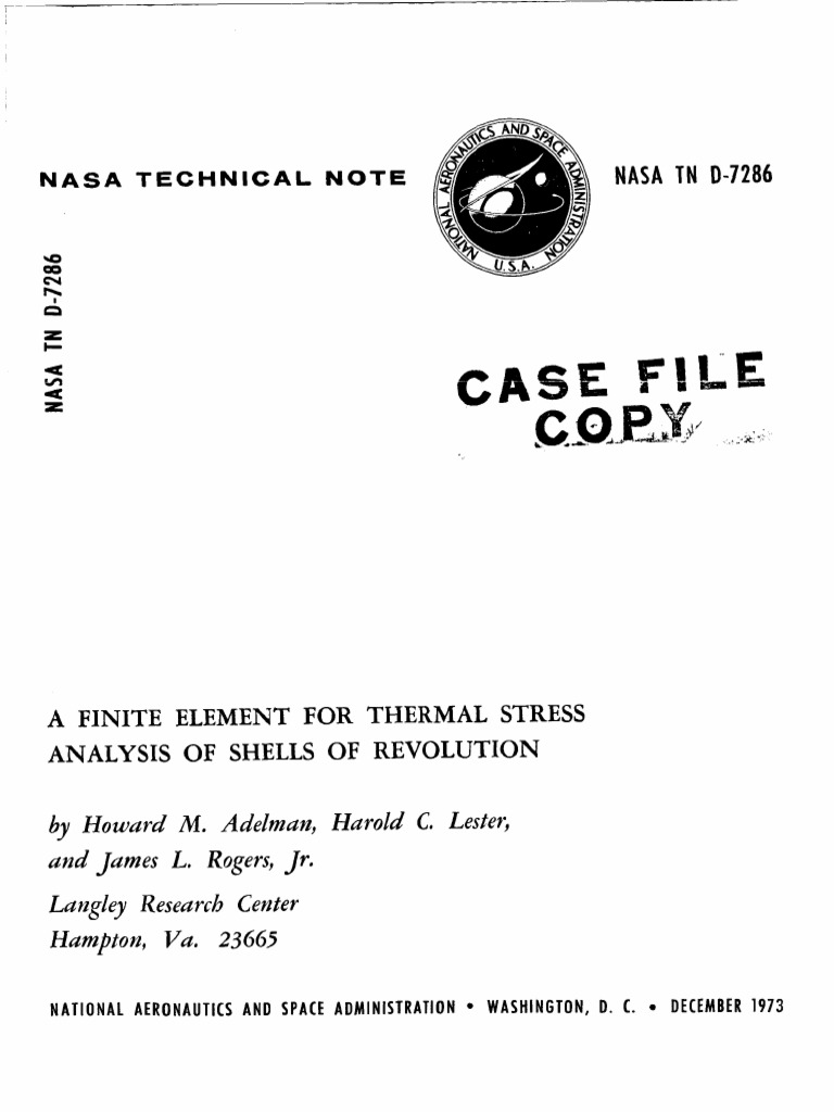 Adelman, Lester, Rogers - 1973 - A Finite Element For Thermal Stress ...