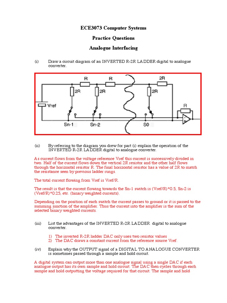ECE3073 P7 Analogue Answers | PDF | Analog To Digital Converter | Electronic Circuits