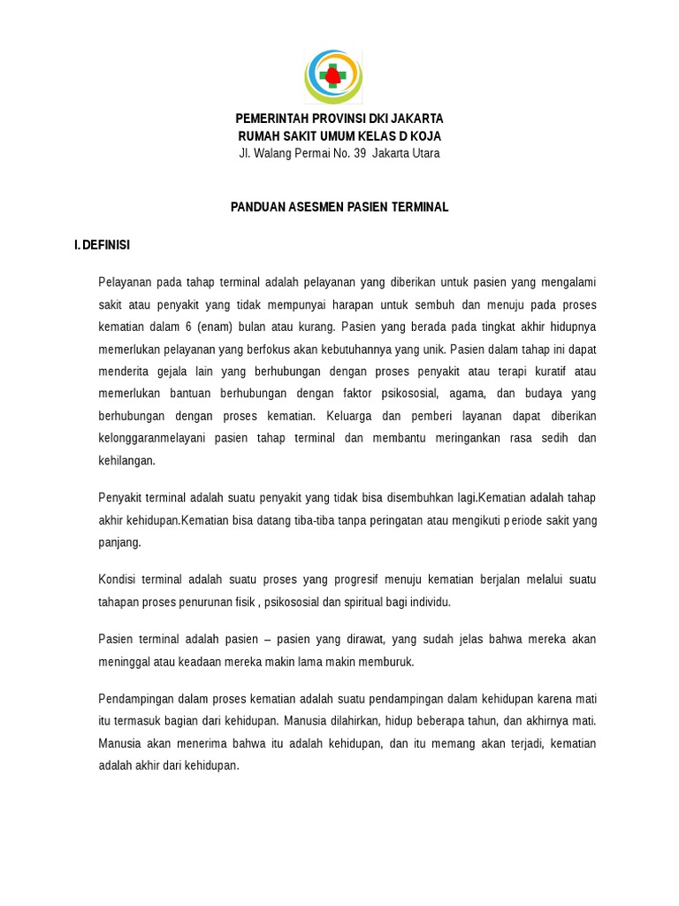 Panduan Asesmen Pasien Terminal | PDF