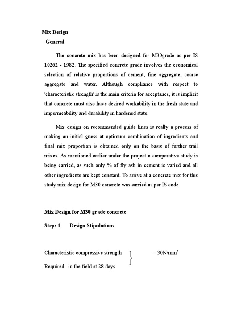 Mix Design | PDF | Concrete | Structural Engineering