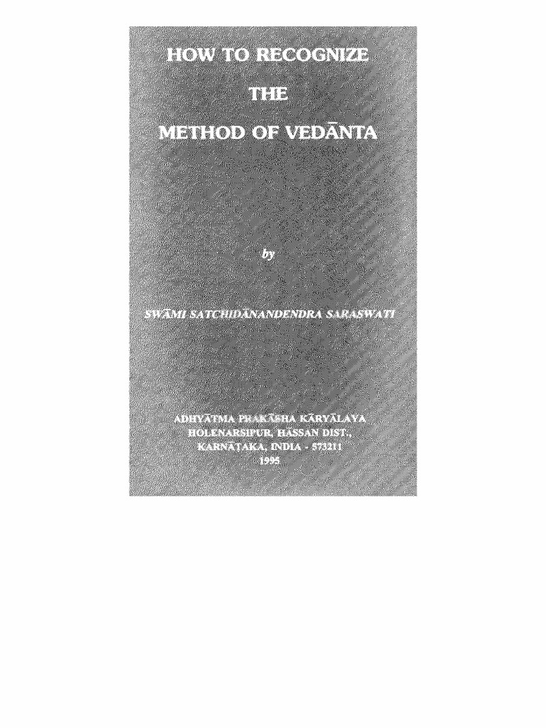 Introduction To Method of Vedanta | PDF | Vedanta | Upanishads