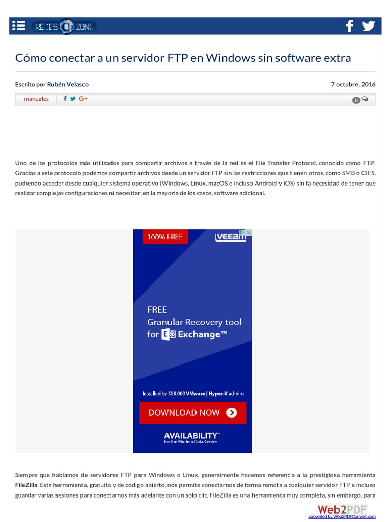 Cómo Conectar A Un Servidor FTP en Windows Sin Software Extra | PDF ...