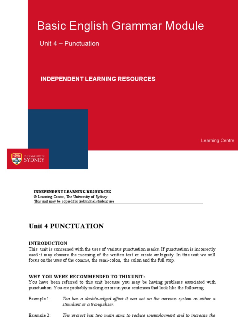 Basic English Grammar Module | PDF | Comma | Punctuation