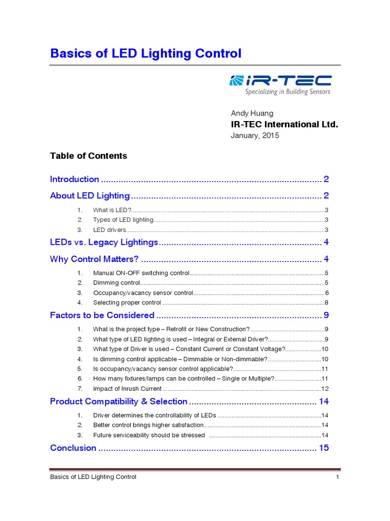 Led Lighting Control PDF | PDF | Light Emitting Diode | Lighting