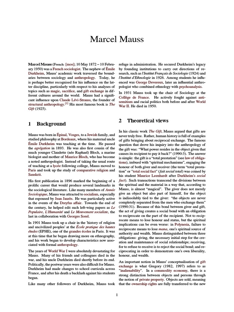 Marcel Mauss | Museology | Anthropology