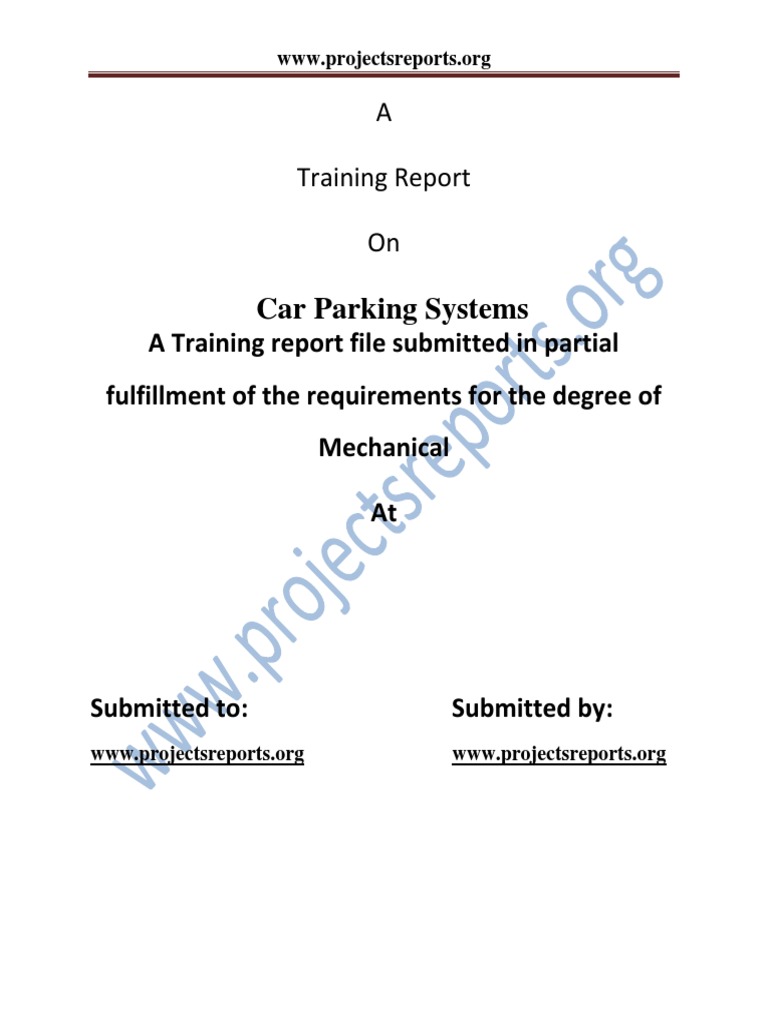 Mech Car Parking Systems Project Report | PDF | Parking Lot | Parking