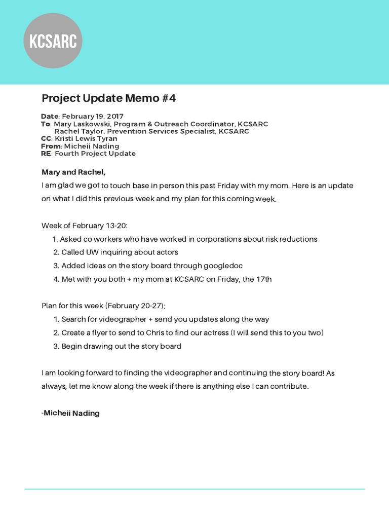 KCSARC Project Update Memo #4 | PDF | Social Science