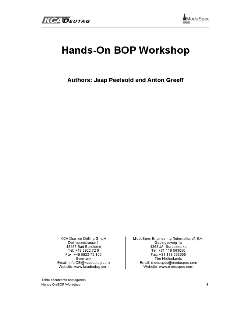 Hands On BOP | PDF | Gas Technologies | Mechanical Engineering