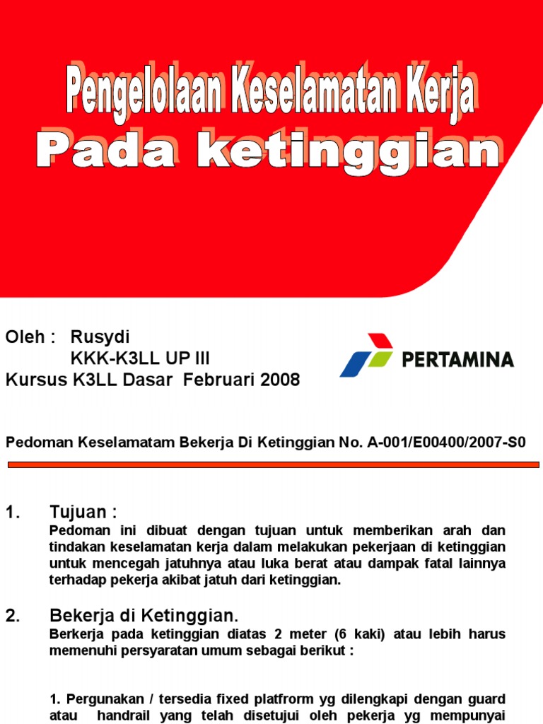 k3 Pada Ketinggian | PDF