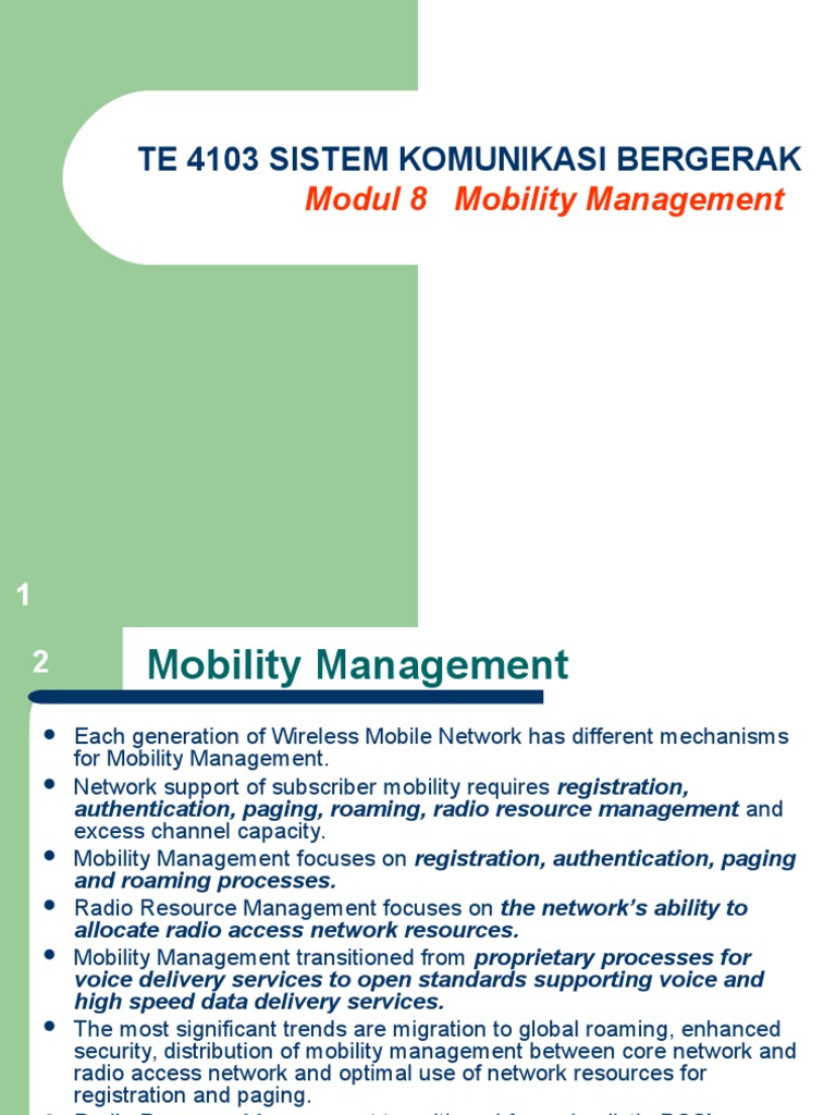 Modul 8 Mobility - Management | PDF | Computer Network | Information ...