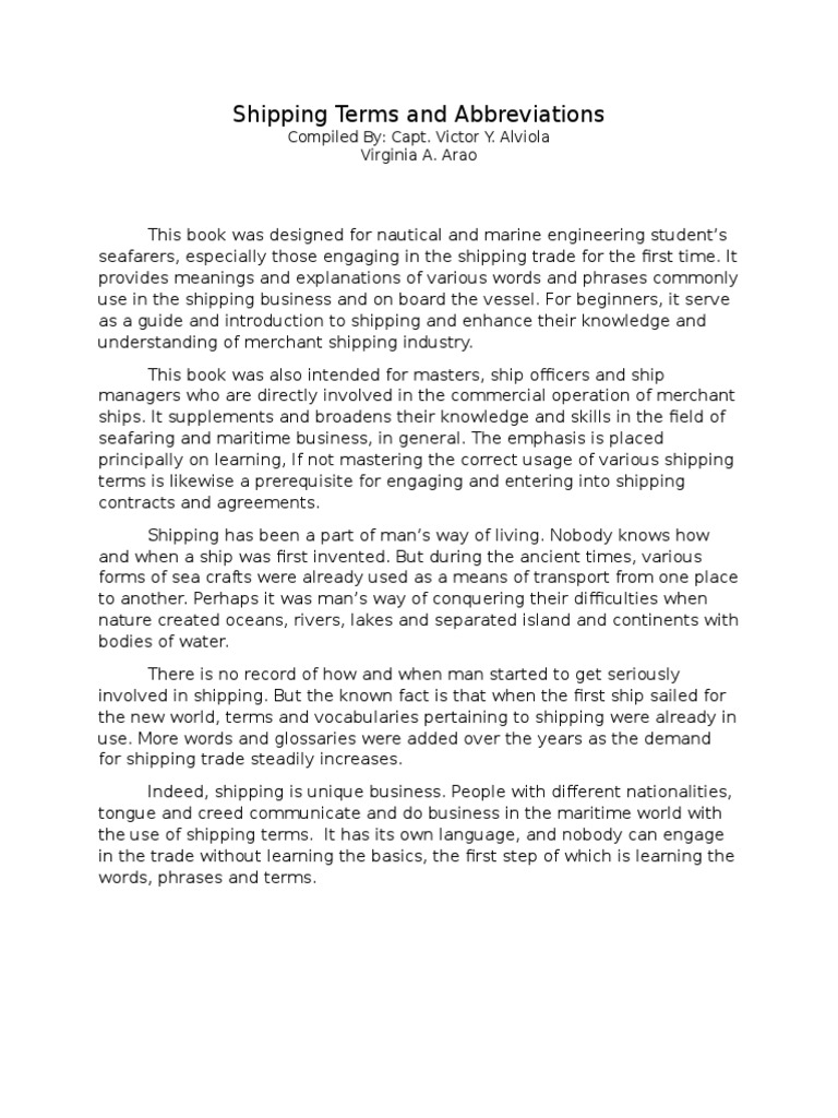 Essential Shipping Terms Explained | PDF | Foreign Language Studies